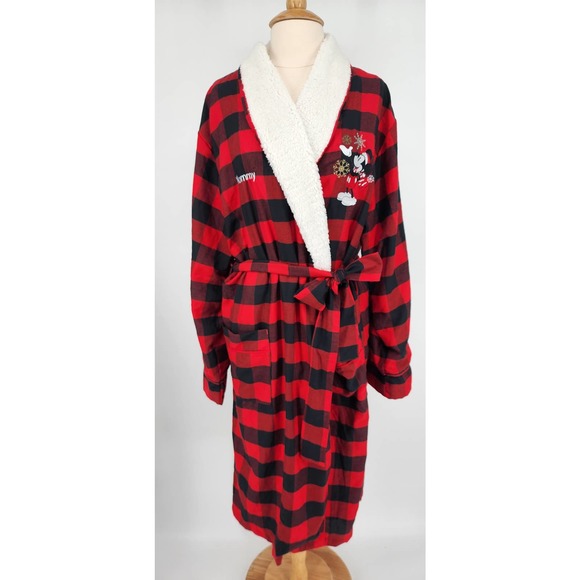 Disney | Intimates & Sleepwear | Disney Mickey Mouse Buffalo Plaid Robe ...